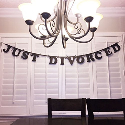 FestikoJust Divorced Black Bold Letters Banner Sign Divorce Party ...