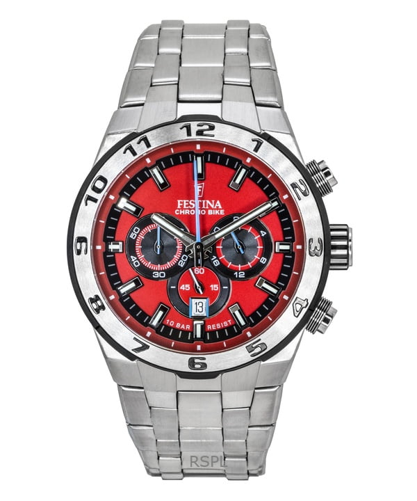 Festina Chrono Bike Chronograph Stainless Steel Red Dial Quartz F20670 ...
