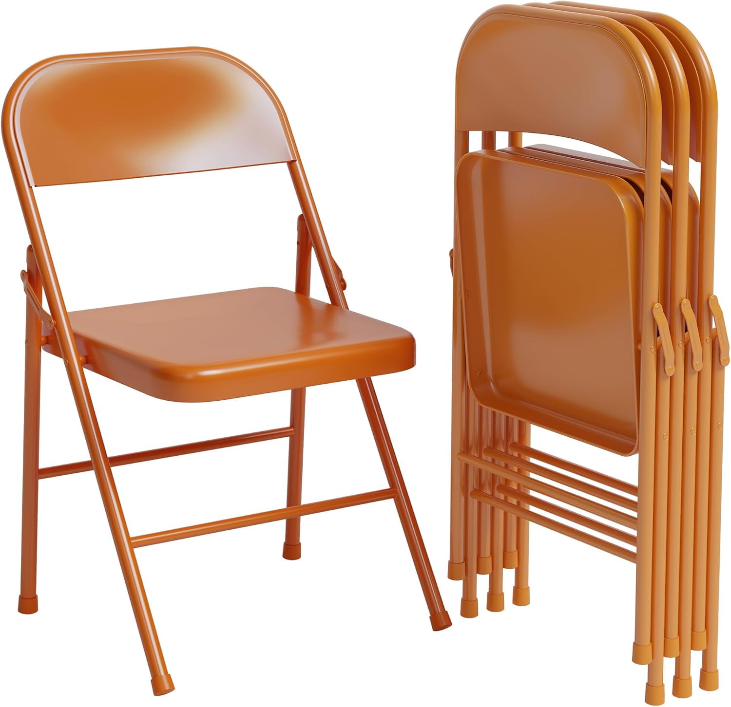 Festisoul Folding Chairs Set of 4, Portable & Stackable Commercial Seat ...