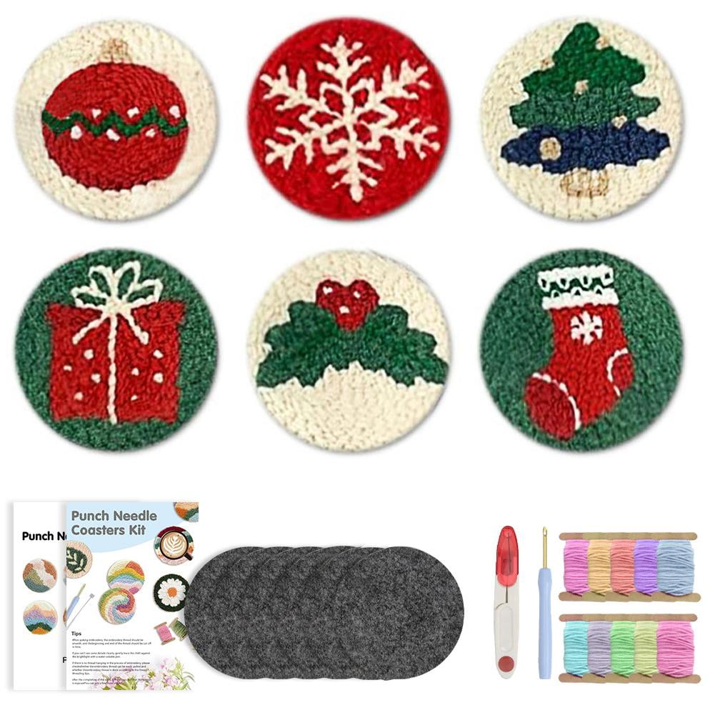 FestivaCraft DIY Embroidery Coaster Kit,Handmade Circular Needlework ...