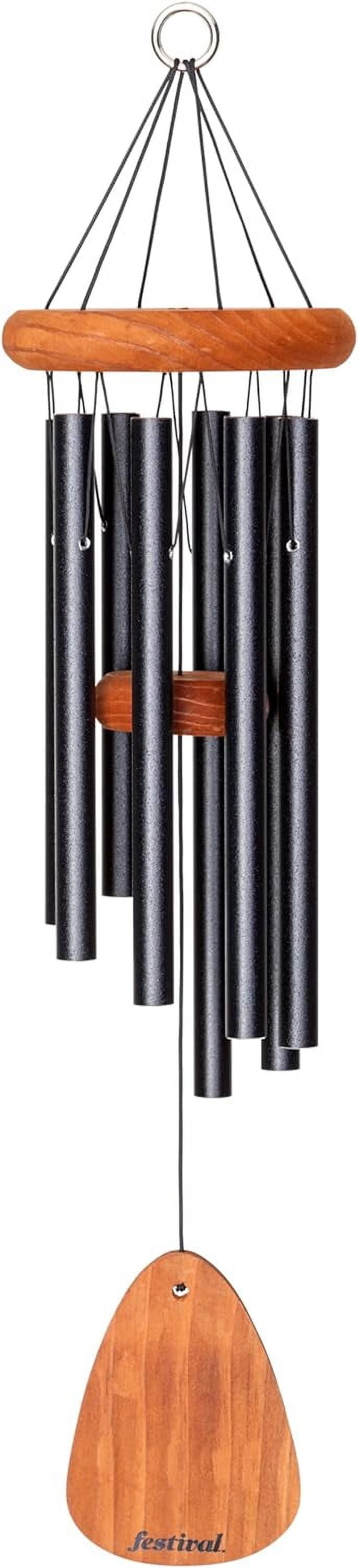 Festival 24-inch Redwood Wind Chime 8 Tubes in Black by Wind River for ...