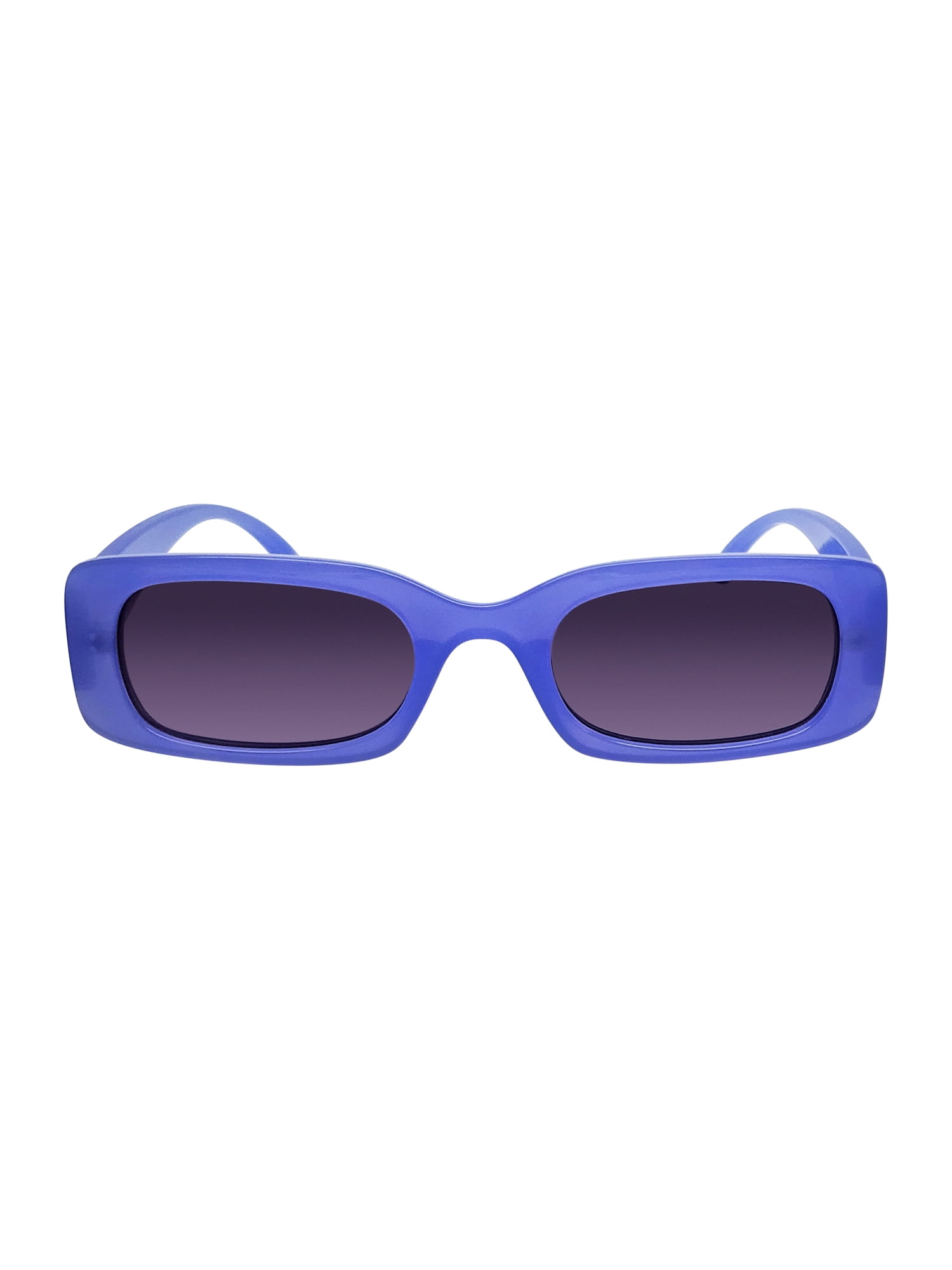 Festival Plastic Rectangle Full Rim Sunglasses with Blue Frames and ...