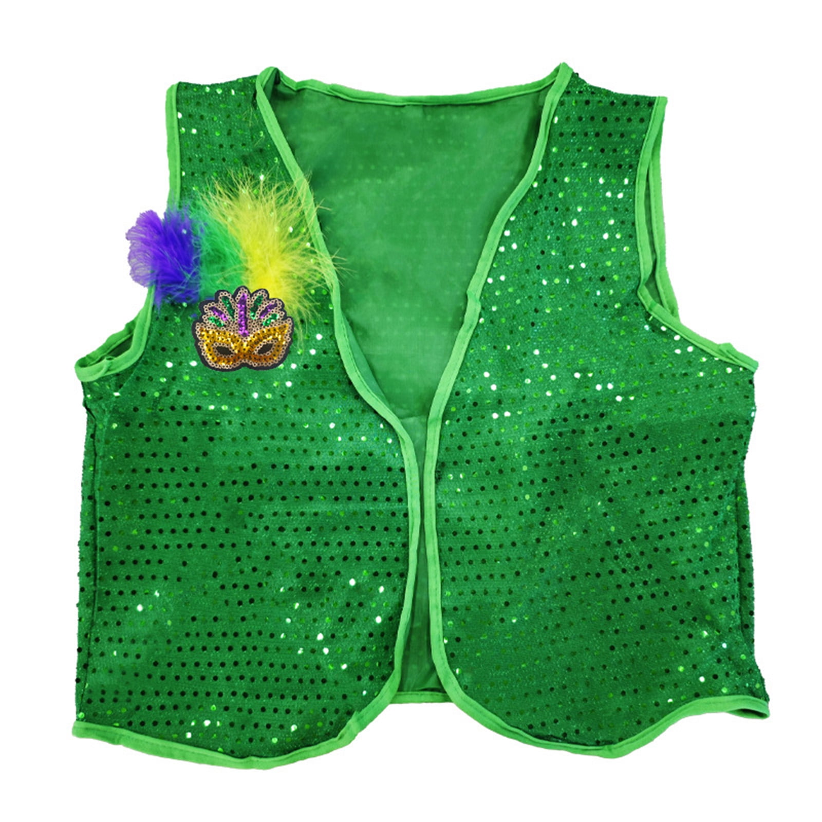 Festival Ready Irish Green Sequined Vest Enhances Character Outfits in ...