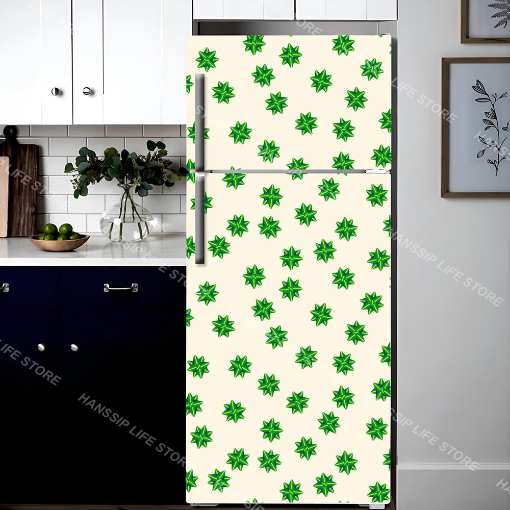 Festival Snowflake Tiling Background Refrigerator Door Wrap Cover Decal ...