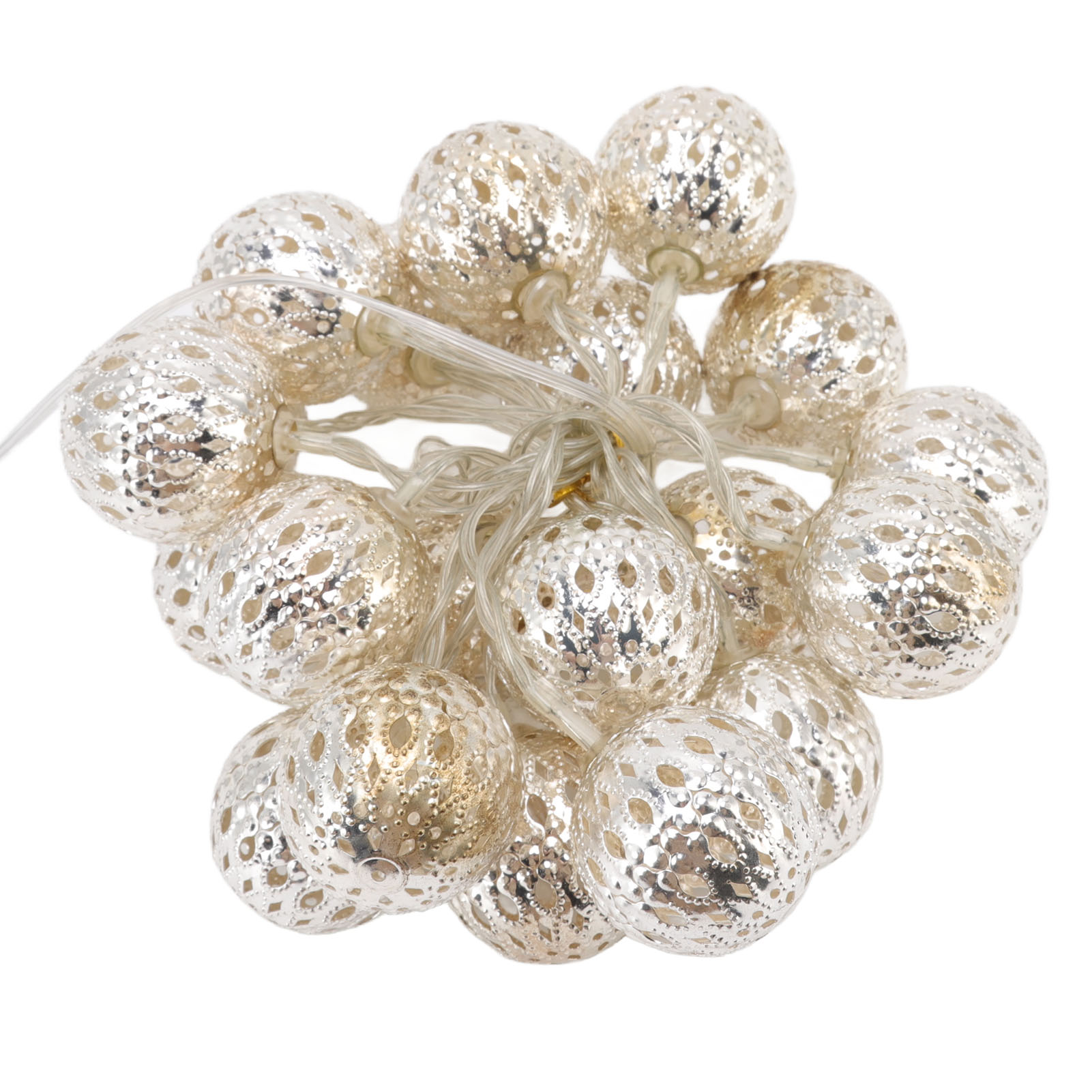 Festival String Lights Metal Globe Lights 2m String 20 Bulbs, Warm ...
