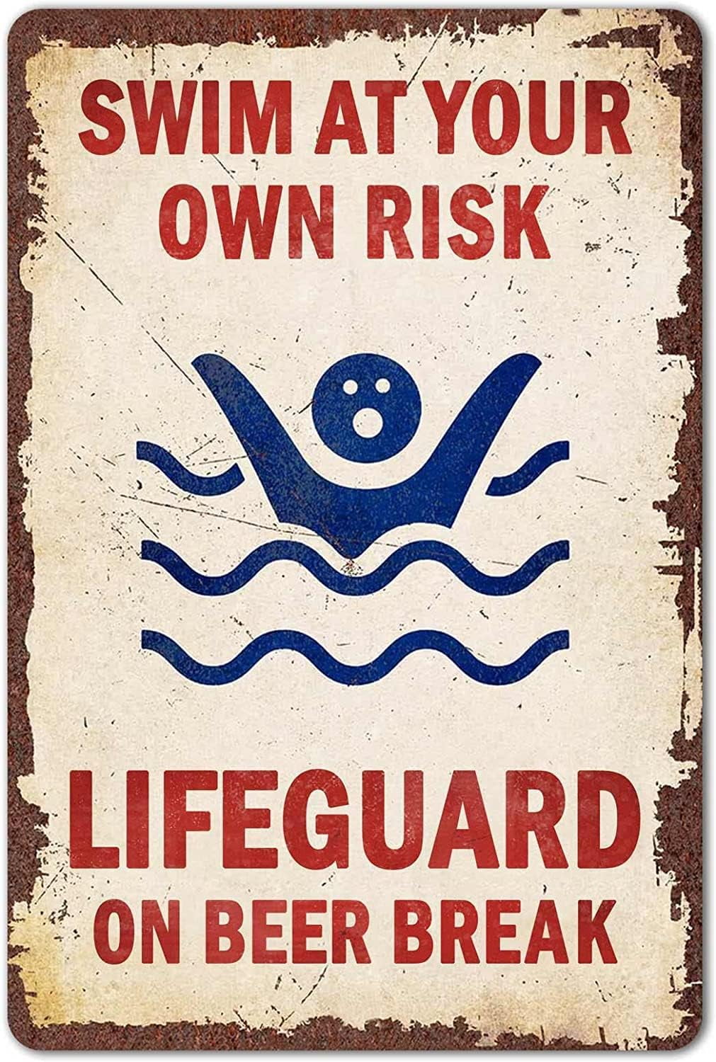 Festival Wall Art Summer Home Humor Pool Wall Sign Swim at Your Own ...