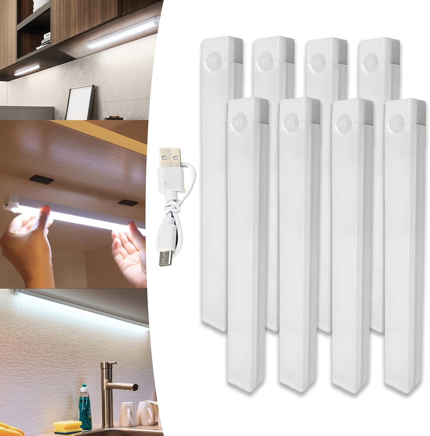 Festivalment Lights 4/8 Pack, Punch-Free Smart Sensor Magnetic ...