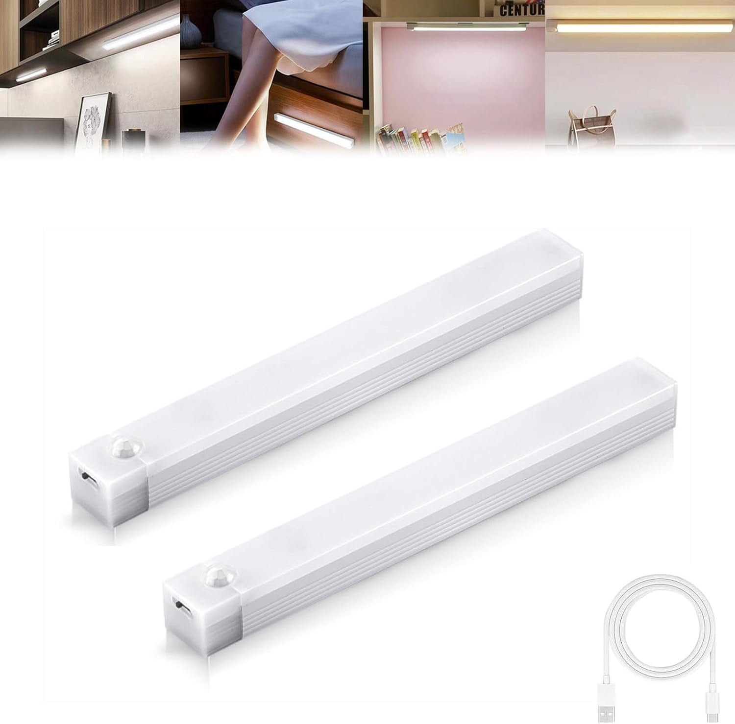 Festivalment Lights, Punch-Free Smart Sensor Magnetic Rechargeable LED ...