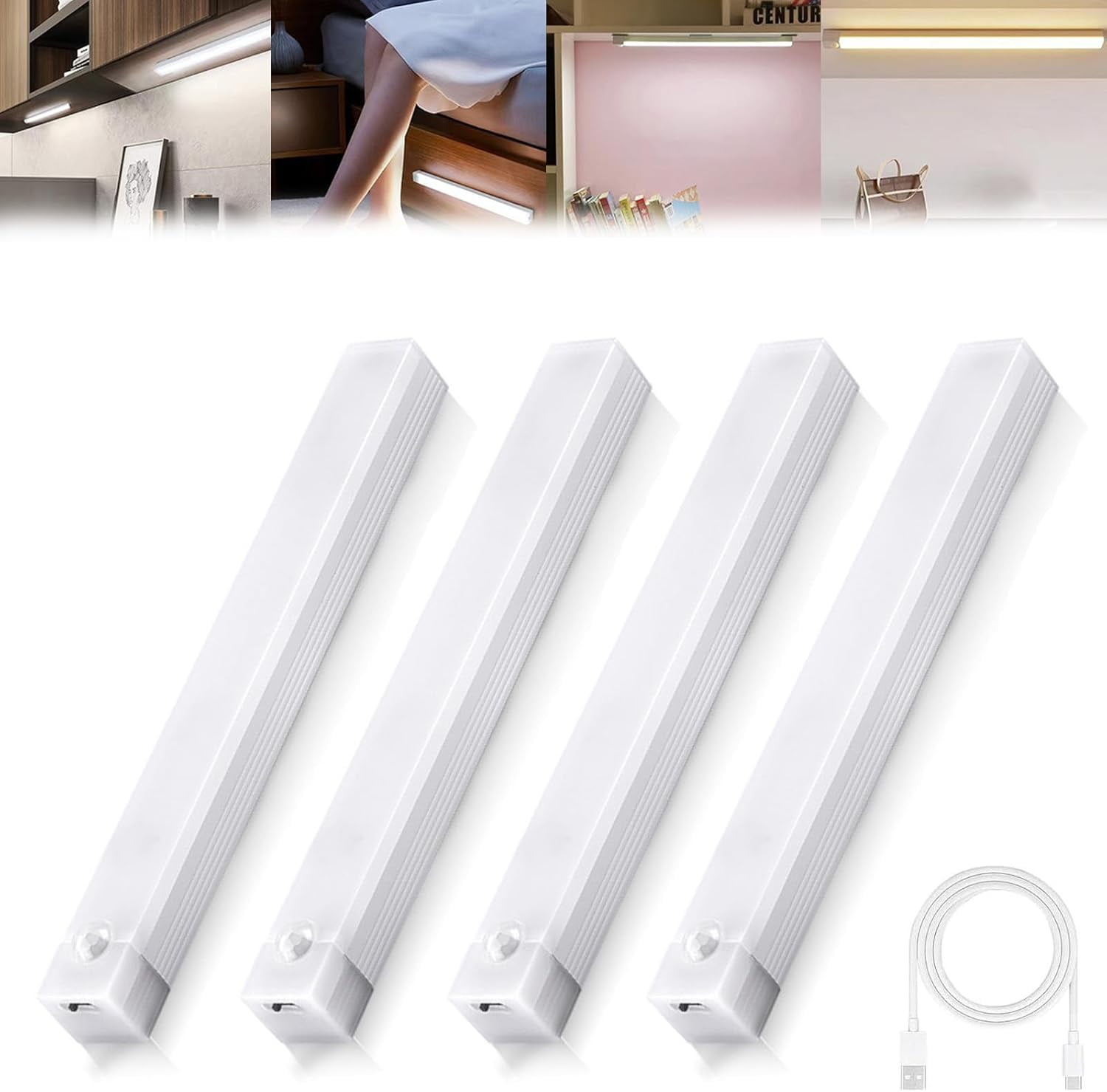 Festivalment Lights, Punch-Free Smart Sensor Magnetic Rechargeable LED ...