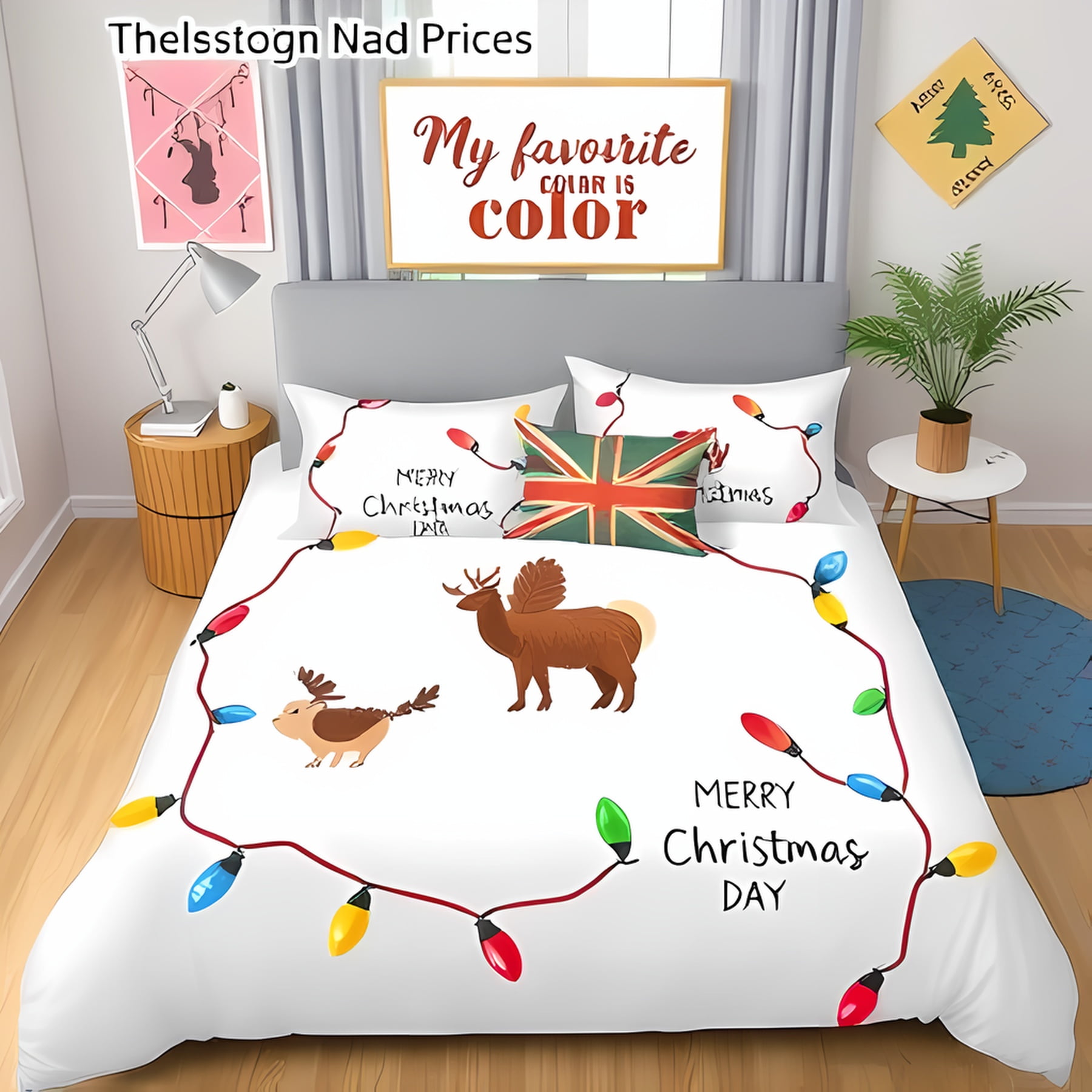 Festive 3-Piece Christmas Duvet Cover & Pillowcase Set - Whimsical ...