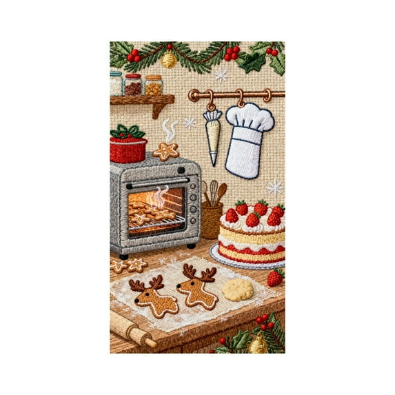 Festive 3D Embroidery Christmas Door Cover - Polyester Door Curtain ...