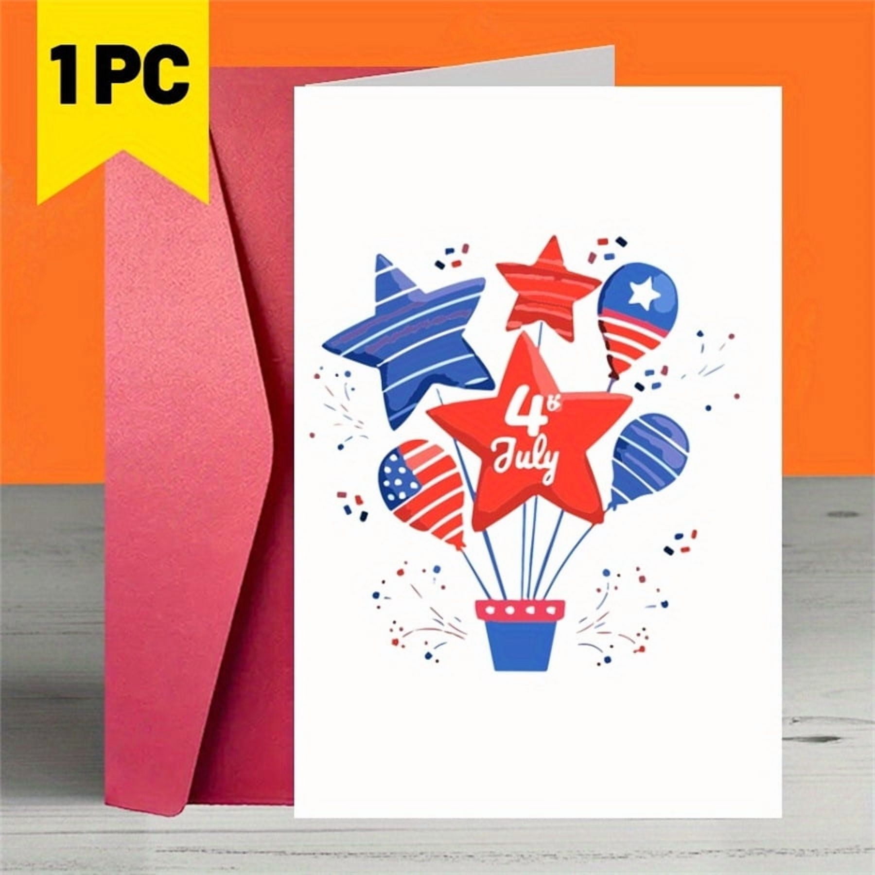 Festive 4th of July Greeting Card - Blank Inside with Envelope ...
