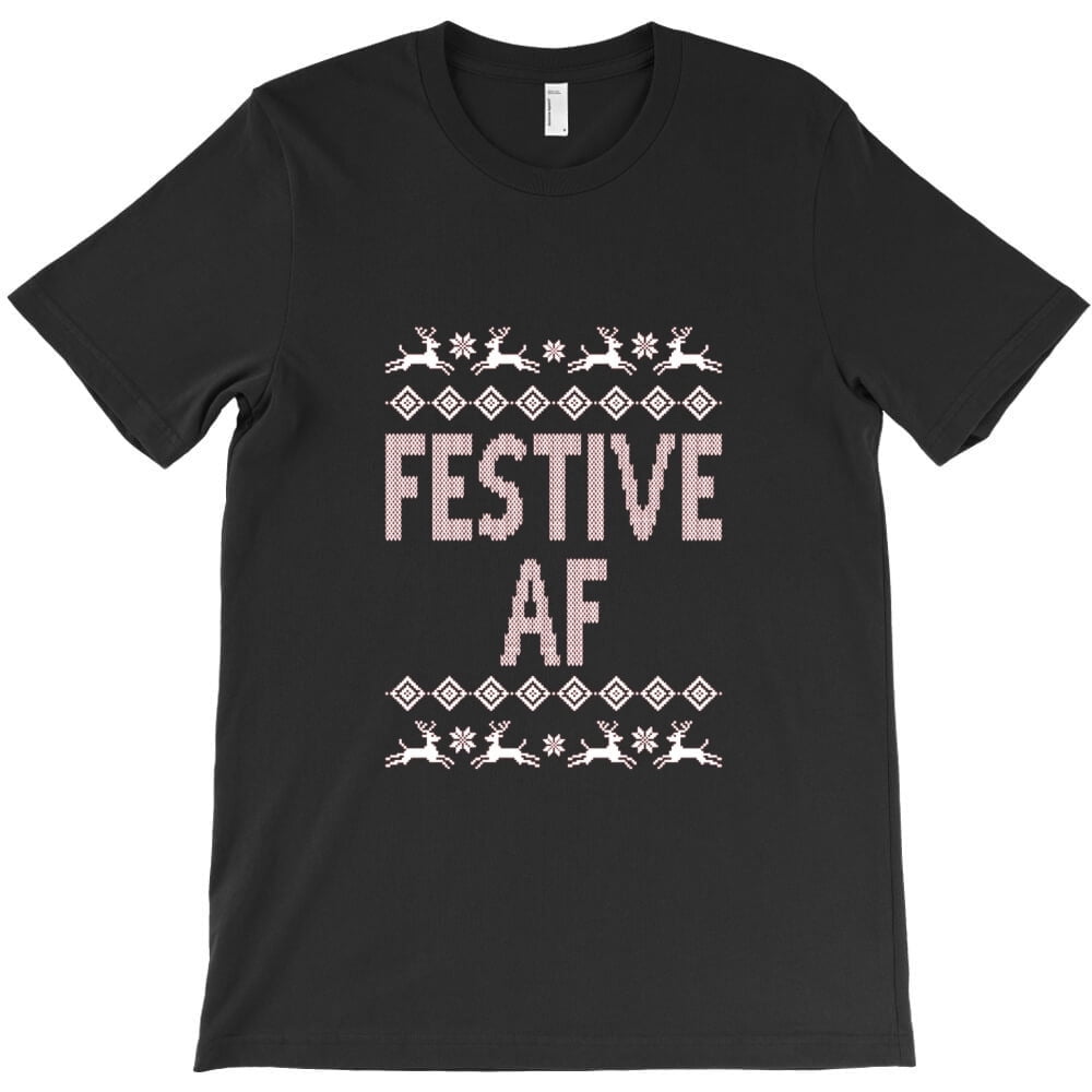 Festive AF Funny Christmas Funny Sweater Style Holiday Party Graphic ...