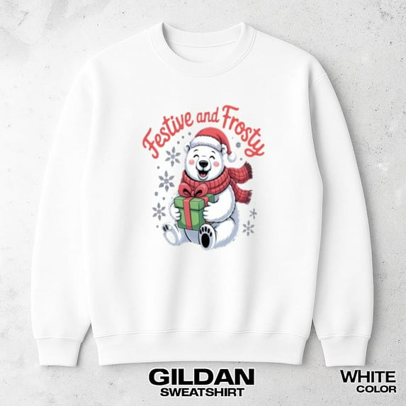 Festive And Frosty Polar Bear Christmas Cheer Funny Holiday Cute ...