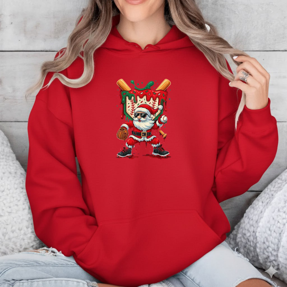Festive Baseball Player With Drip Ice Cream Winter Holiday Graphic ...