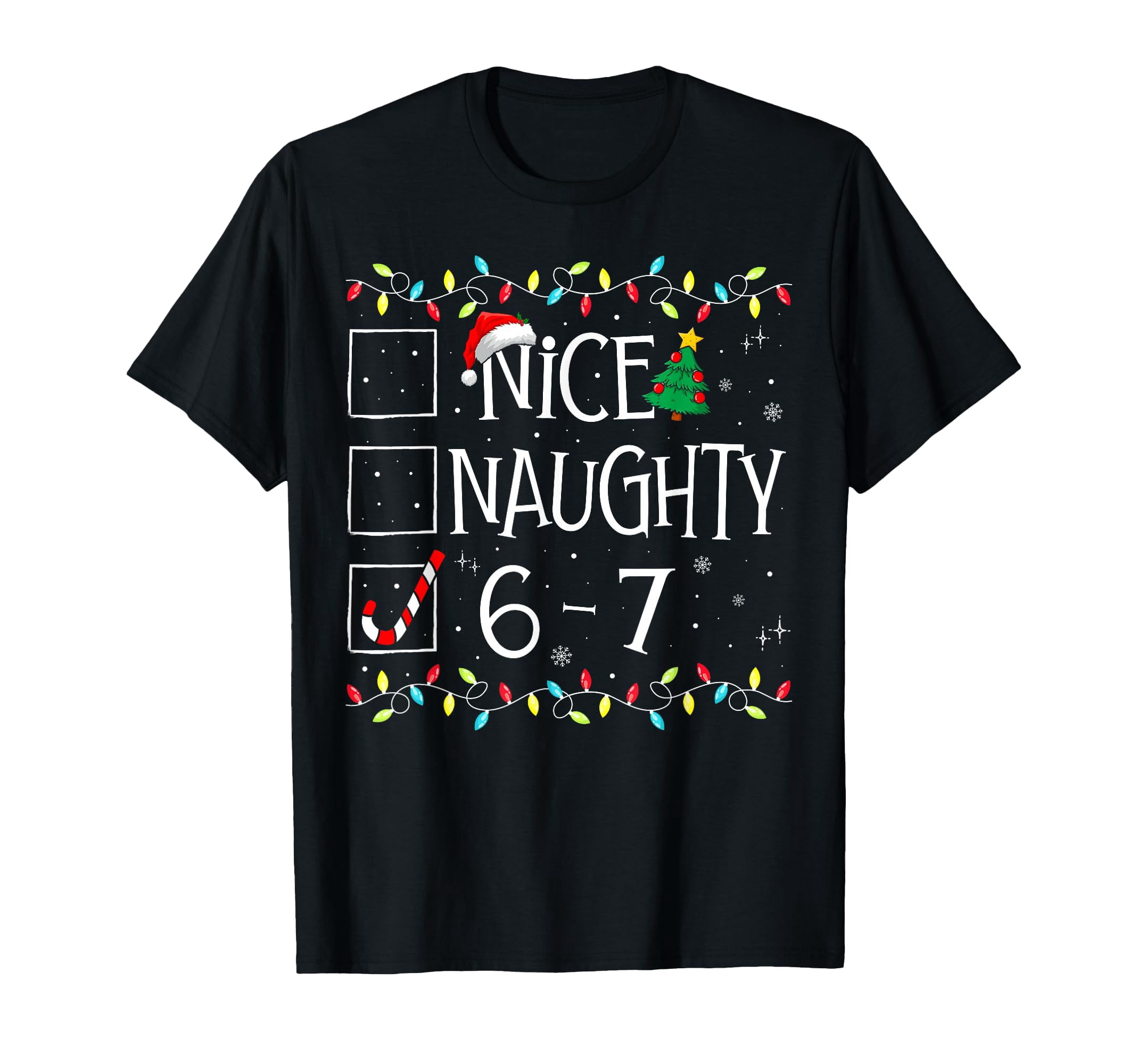 Festive Black Christmas Brain Rot Funny Graphic T-Shirt for Holiday ...