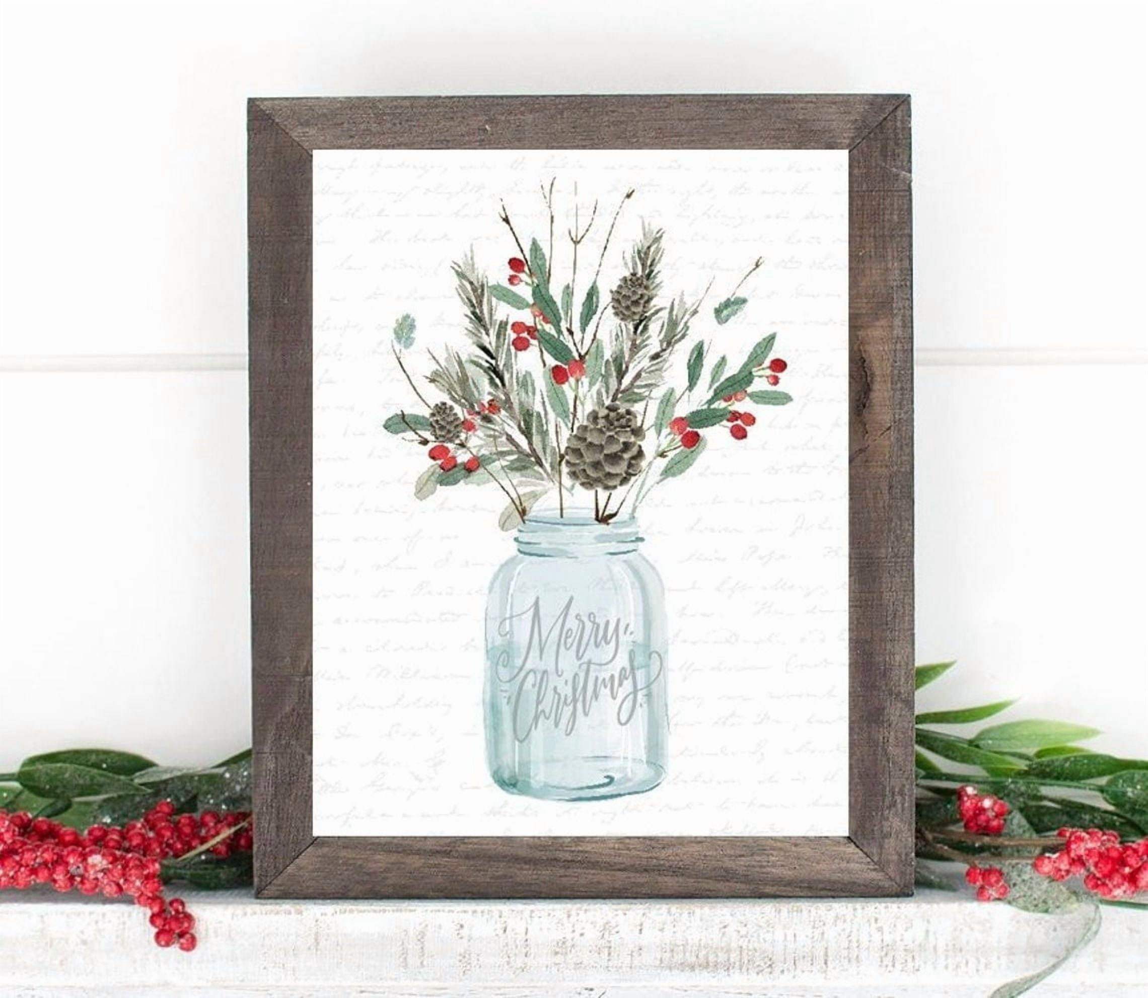 Festive Bouquet Blue Jar, Winter Art, Modern Or Wrapped Gallery ...