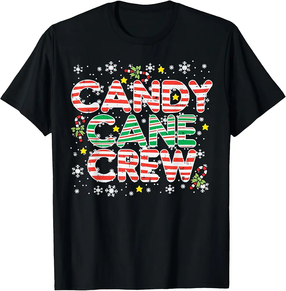 Festive Candy Cane Crew Matching Christmas Family Squad Winter Holiday ...