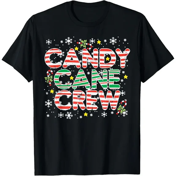 Festive Candy Cane Crew Matching Christmas Family Squad Winter Holiday ...