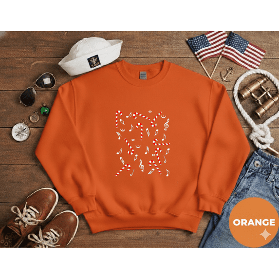 Festive Candy Cane Music Notes Holiday Winter Cheer Celebration ...