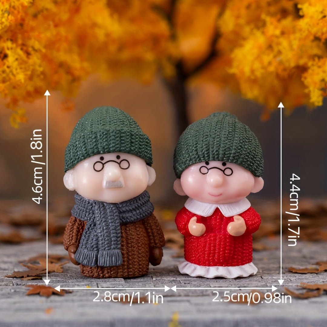 Festive Cartoon Grandparents Figurines - Winter Cozy Collection ...