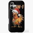 Festive Caw Funny Rooster Xmas Humor Phone Case with iPhone 17 to 11 ...