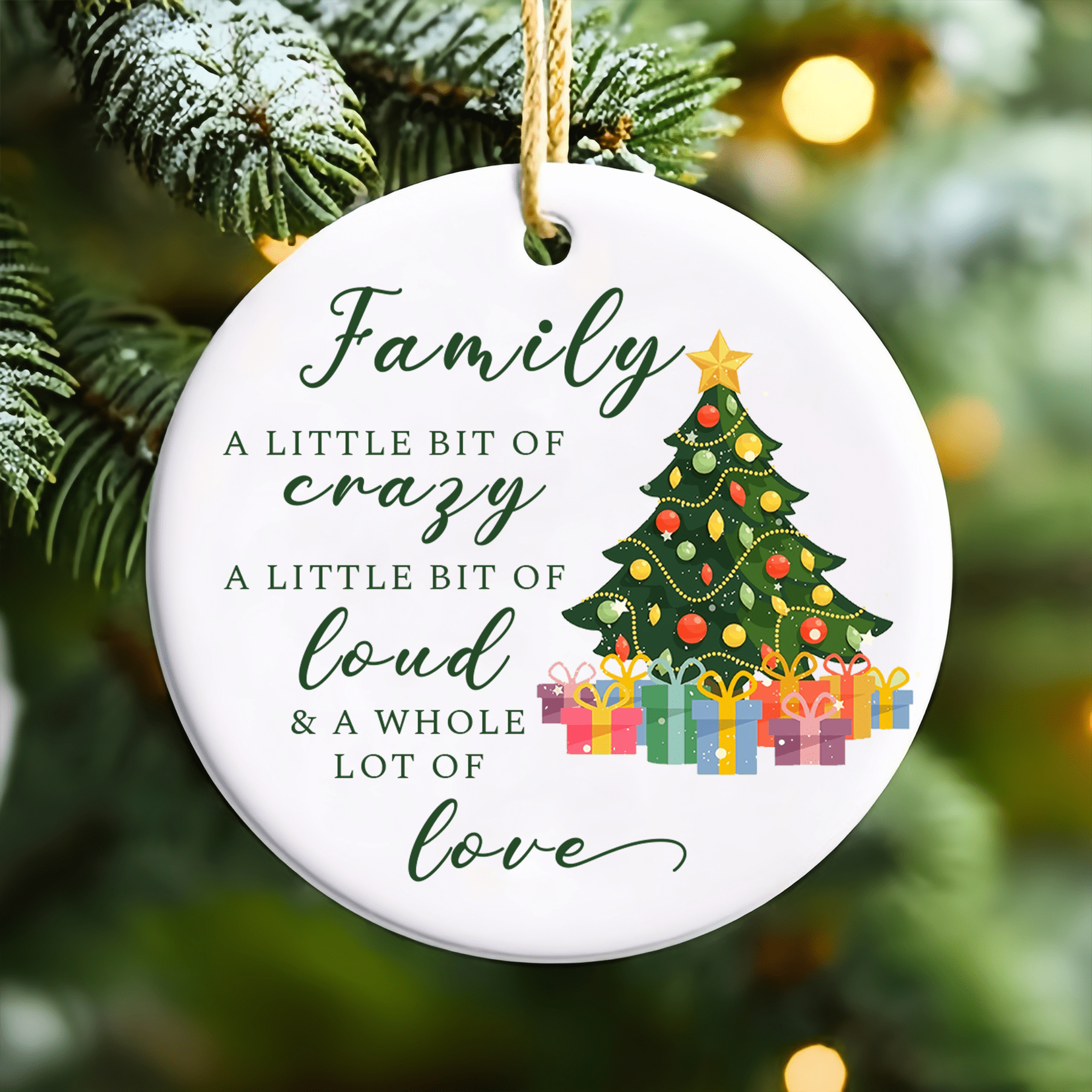 Festive Ceramic Christmas Ornament, A Little Bit of Crazy, A Little Bit ...