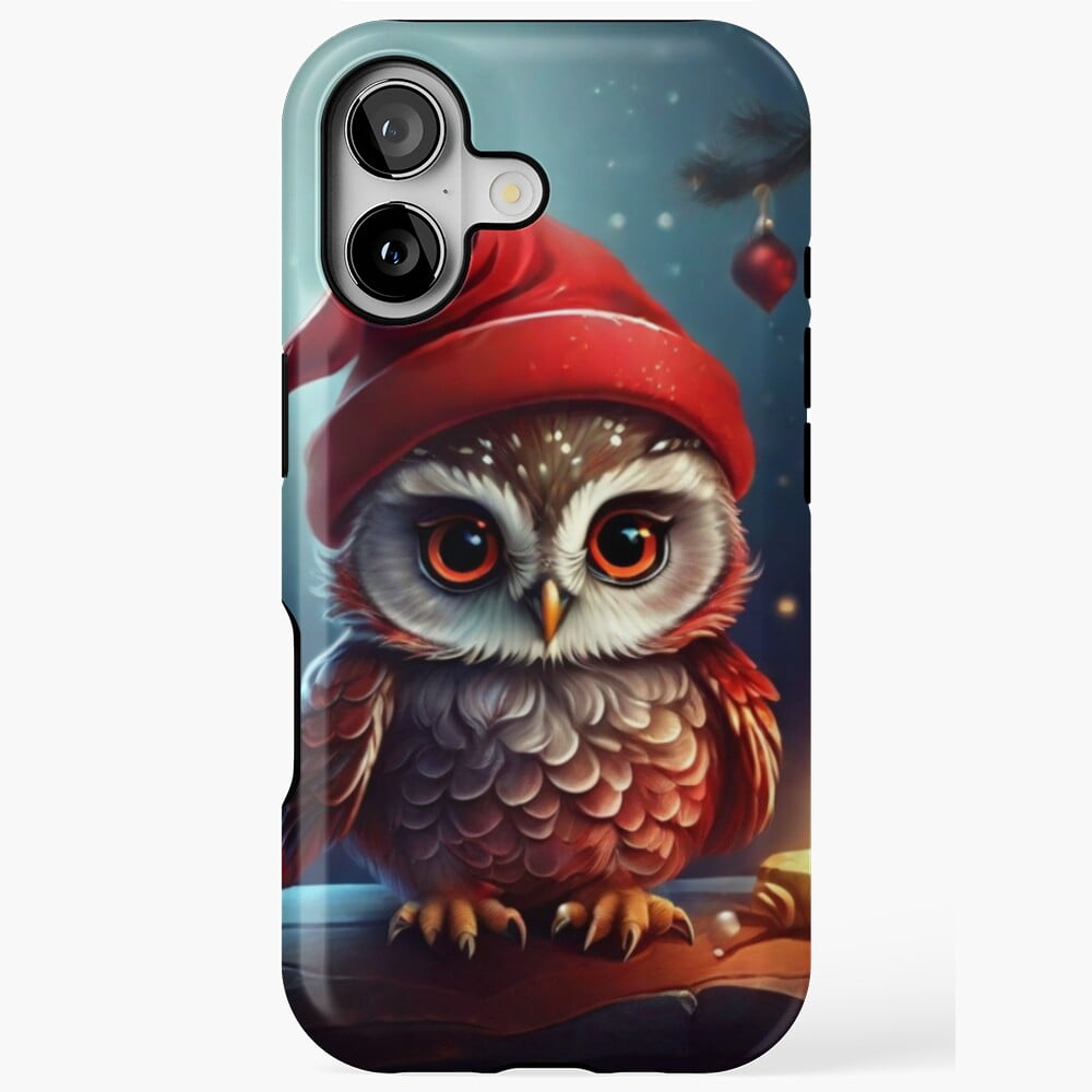 Festive Charm Cute Christmas Owl Phone Case 17 16 15 14 13 12 11 Pro ...