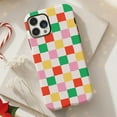 Festive Checkerboard Phone Case Colorful Pattern with iPhone 17 through ...