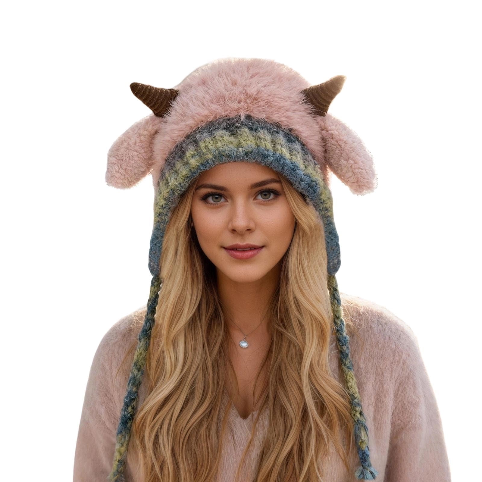 Festive Christmas Antler Hat & Handbag 2-in-1,Windproof Warm Antler ...