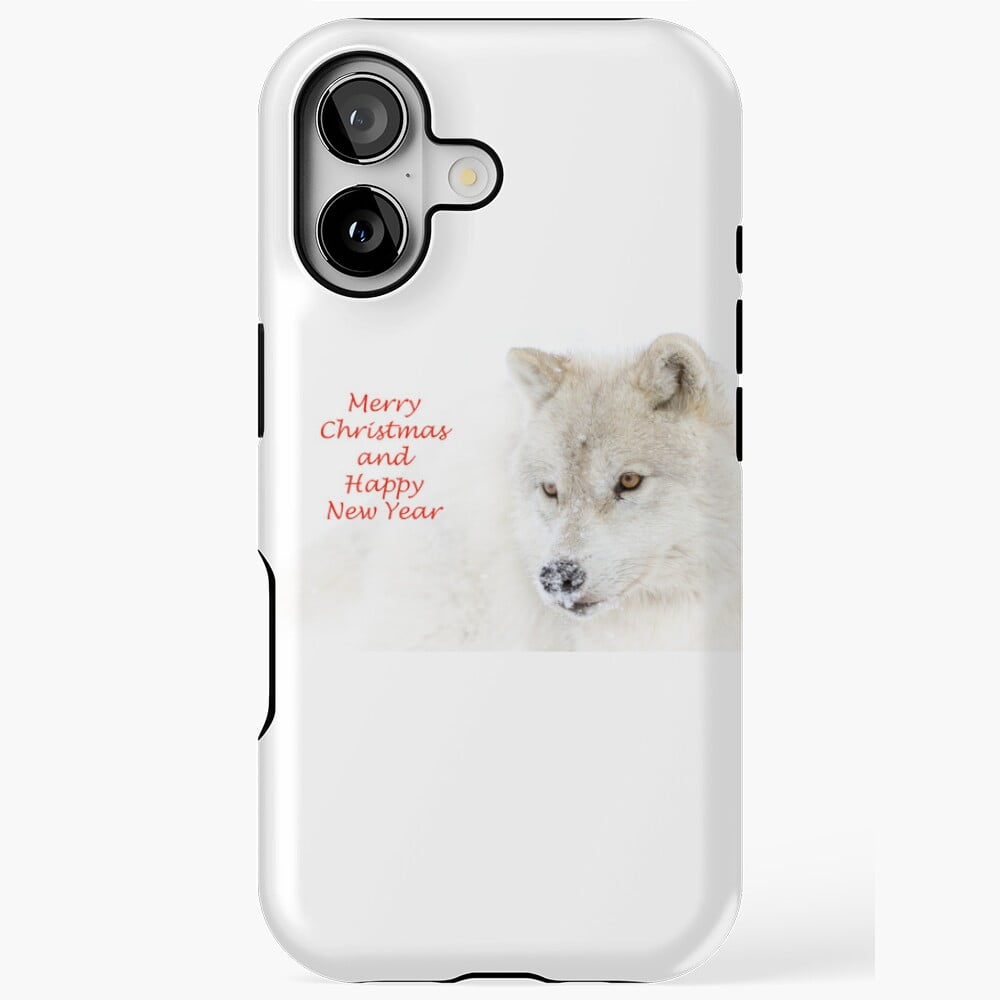 Festive Christmas Arctic Wolf Holiday Art Phone Case 17 16 15 14 13 12 ...