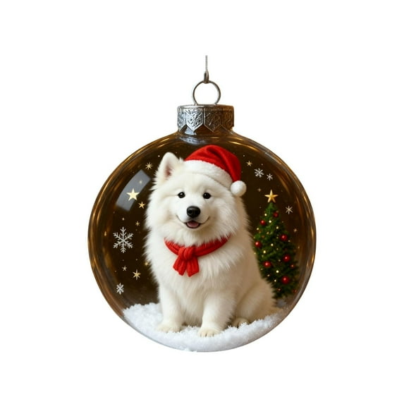 Festive Christmas Ball Decoration with Clear Crystal Look and Animal ...