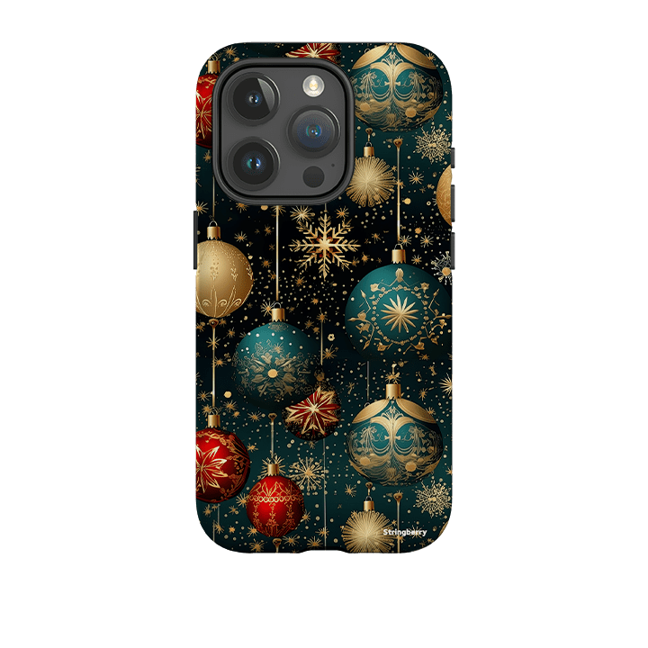 Festive Christmas Baubles Holiday Phone Case for iPhone 11 12 13 14 15 ...
