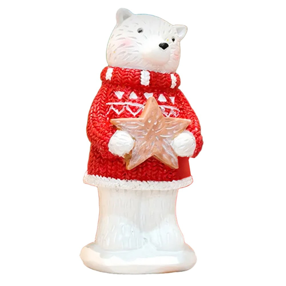 Festive Christmas Bear Sculptures Charming Resin Statues For Holiday ...