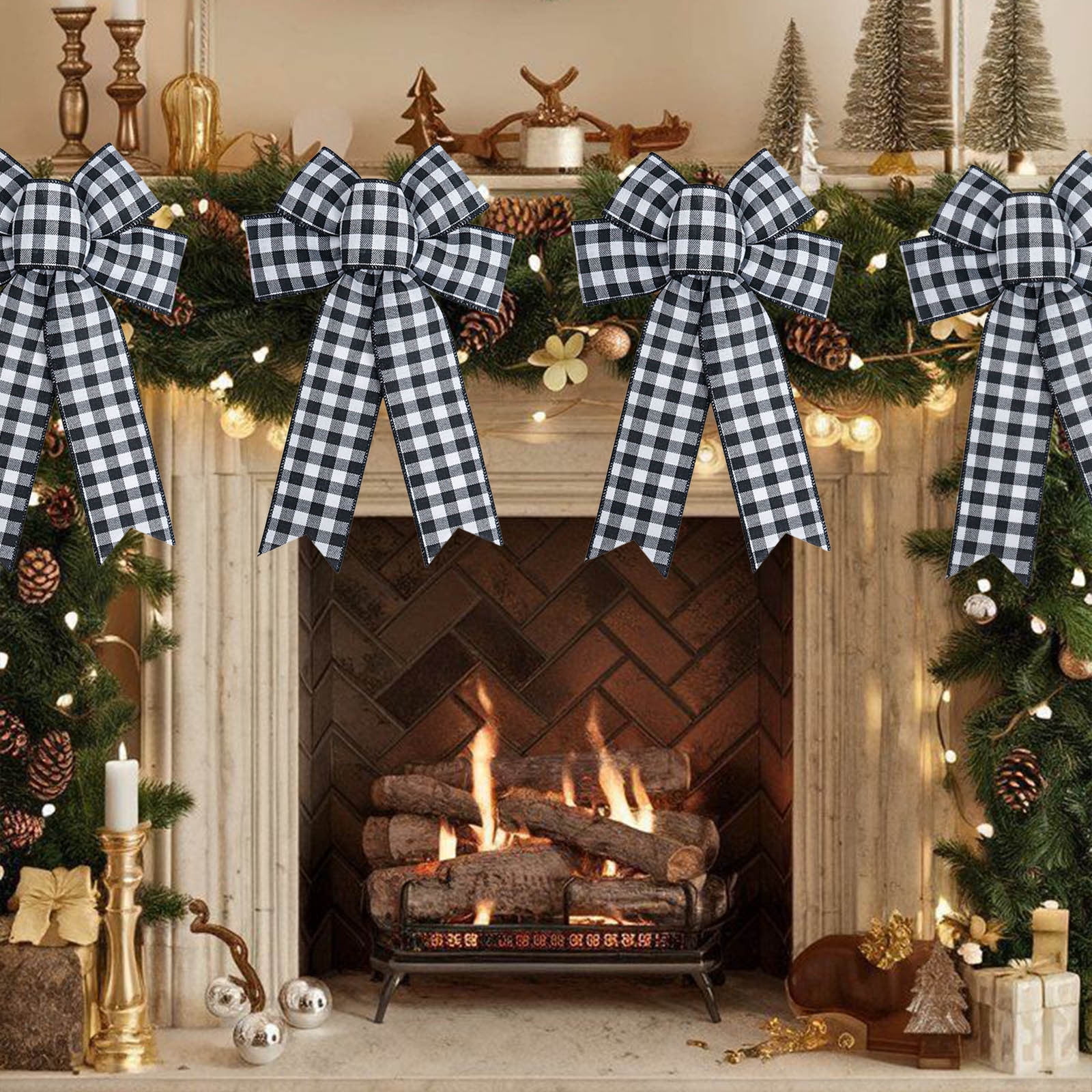 Festive Christmas Bows with Iron Backing - Red Holiday Gift Box ...
