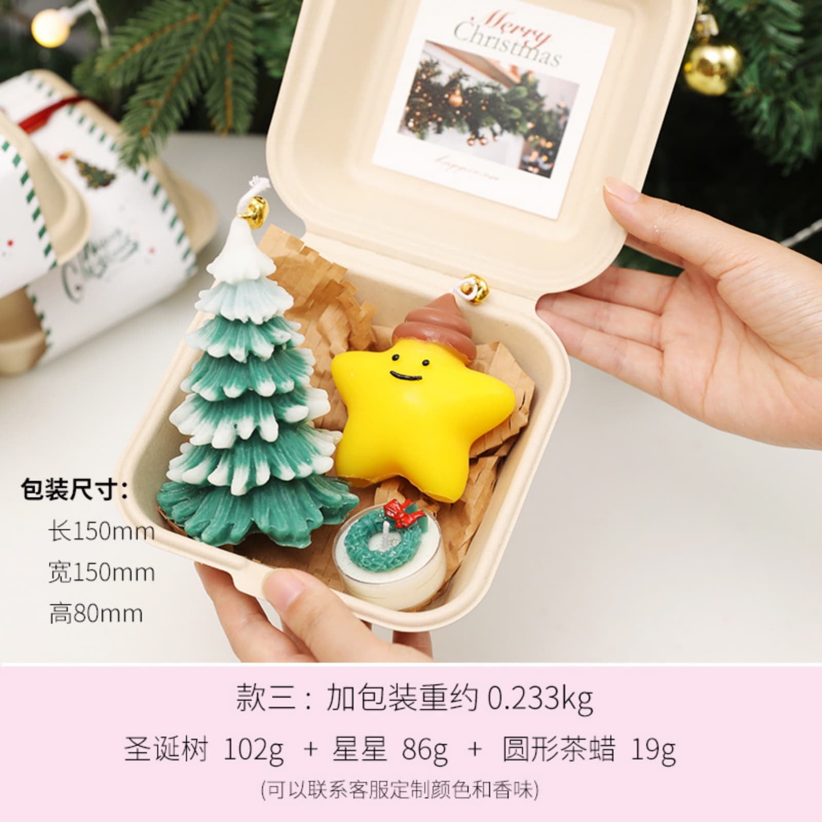 Festive Christmas Candle Gift Set - Pinecone Decorated Mini Candles ...