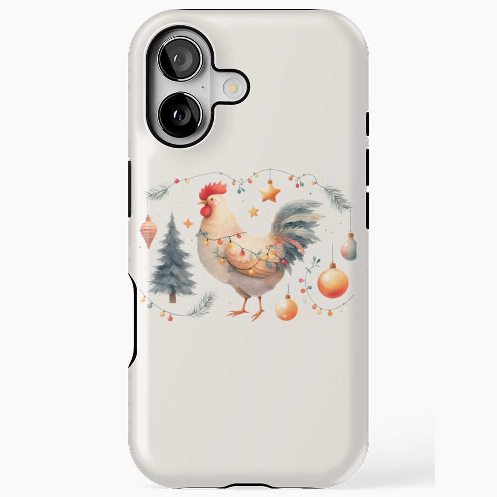 Festive Christmas Chicken Holiday Farm Animal Gift Phone Case 17 16 15 ...