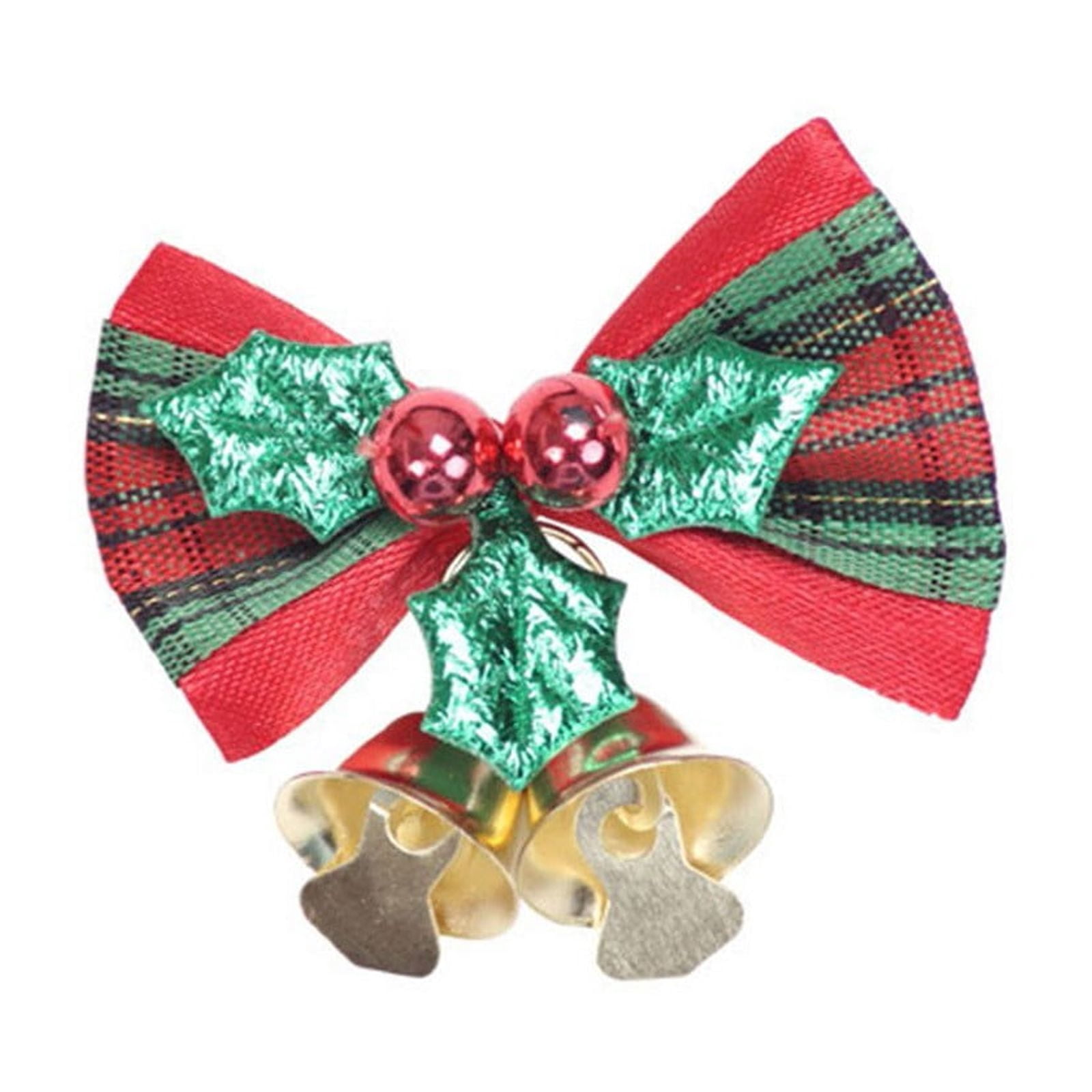 Festive Christmas Decorations Hanging Jingle Bells Ornaments with Holly ...