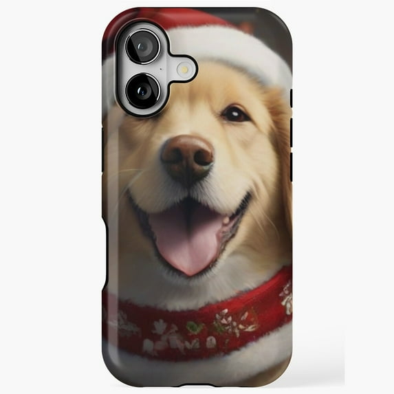 Festive Christmas Dog Art Case for iPhone 11 12 13 14 15 16 17 Pro Max ...