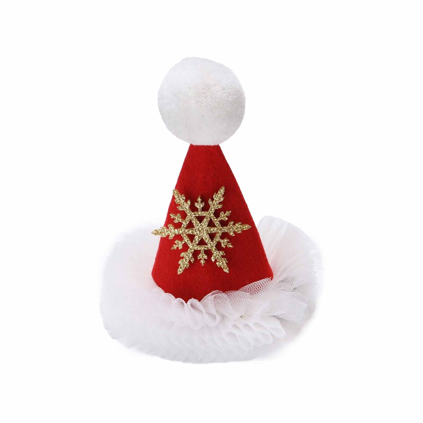 Festive Christmas Hair Clips with Red Sequins Small Hats and Skirts ...