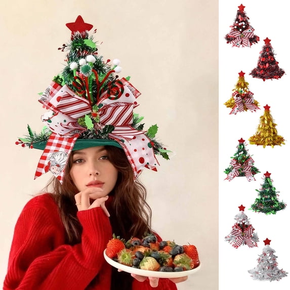 Festive Christmas Hats - Classic Xmas Hat Decorations, Christmas Tree ...