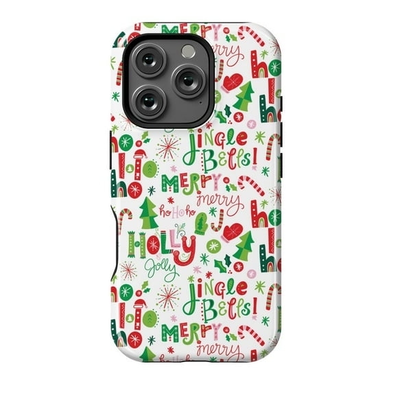 Festive Christmas Lettering Phone Case for iPhone 17 16 15 14 13 12 11 ...