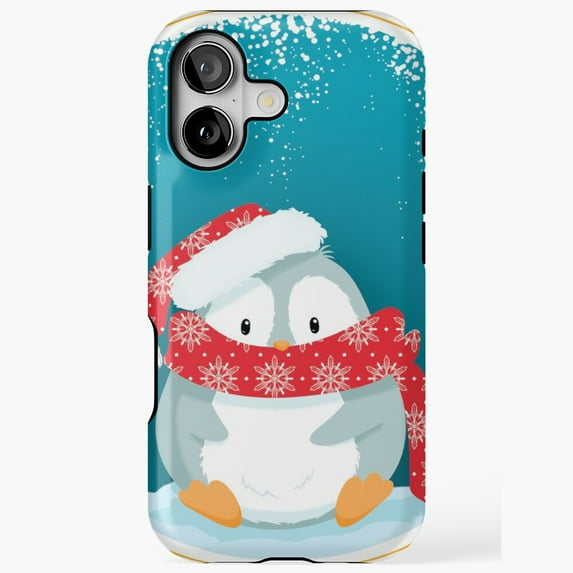 Festive Christmas Penguin Holiday Phone Case with iPhone 17 to 11 Pro ...