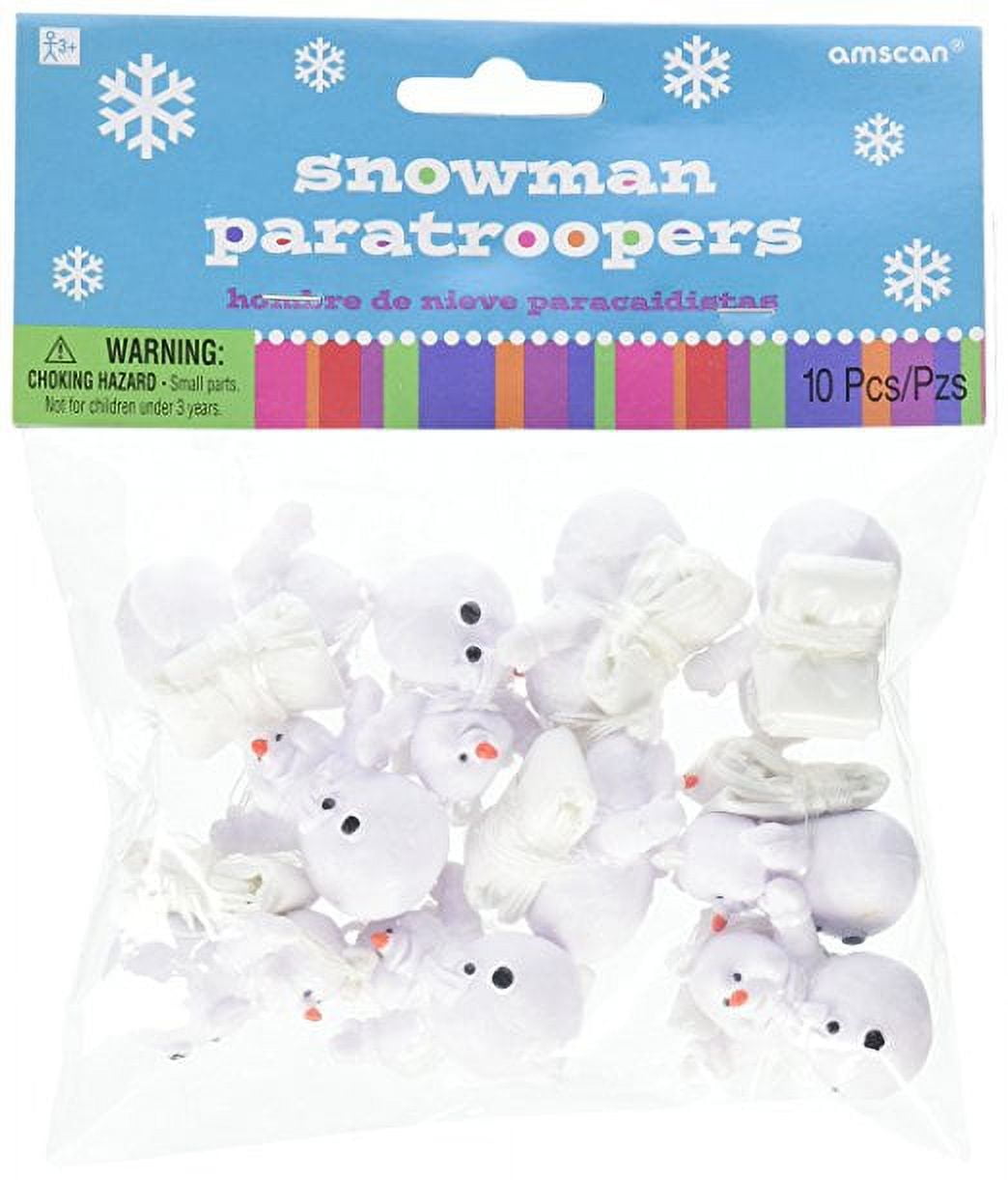 Festive Christmas Snowmen Paratroopers Party Favour, Plastic, 1" x 1 ...