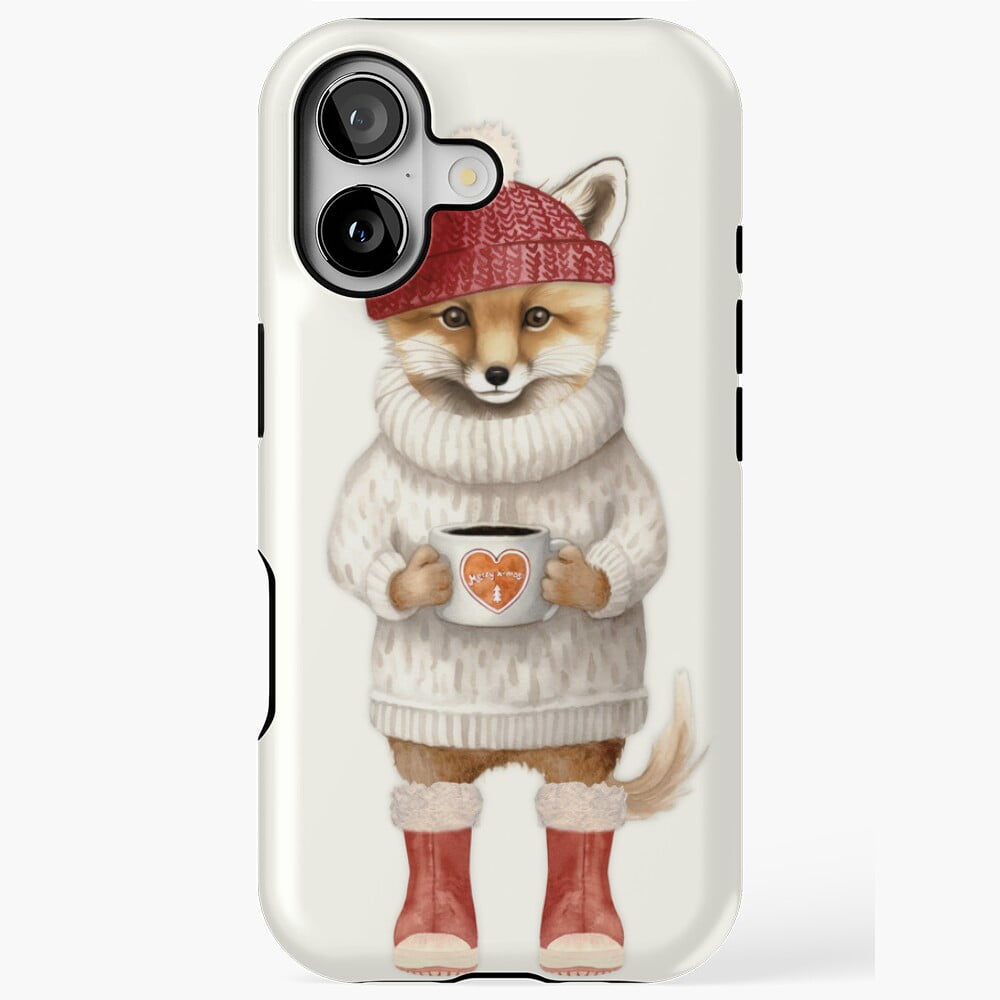 Festive Christmas Winter Fox Phone Case 17 16 15 14 13 12 11 Pro Max ...