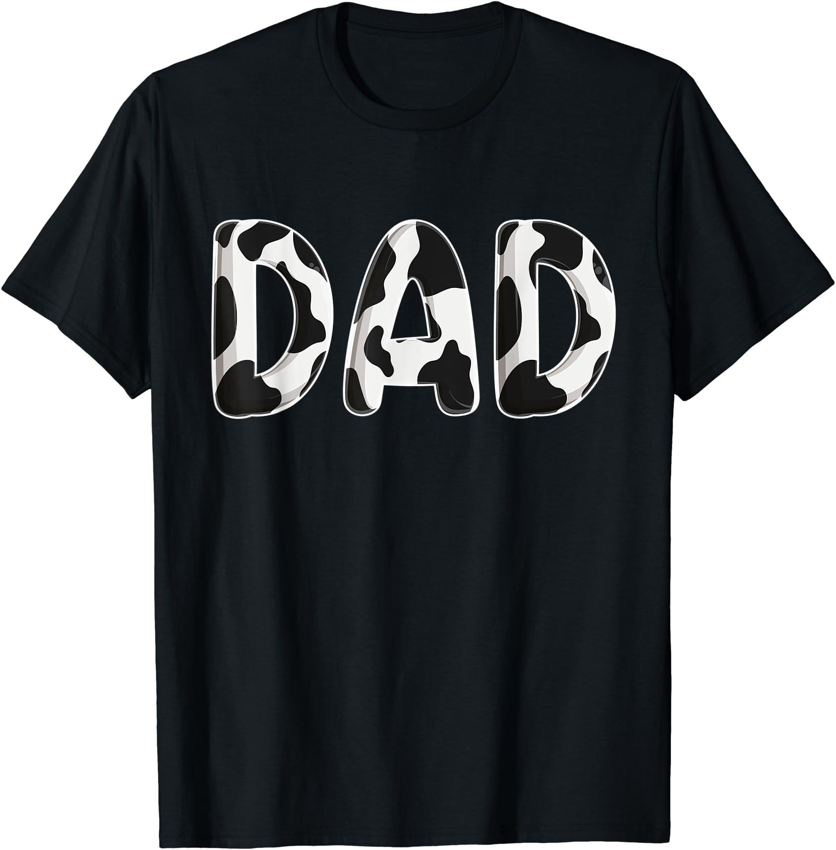 Festive Cow Print Dad Fathers Day Birthday Family Matching Farm T-Shirt ...