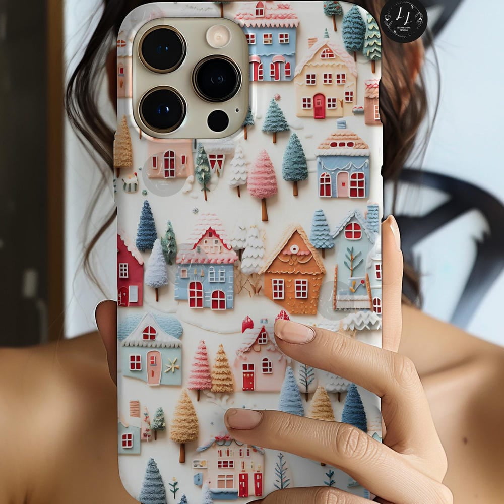 Festive Cozy Winter Holiday Themed Phone Case for 17 16 15 14 13 12 11 ...