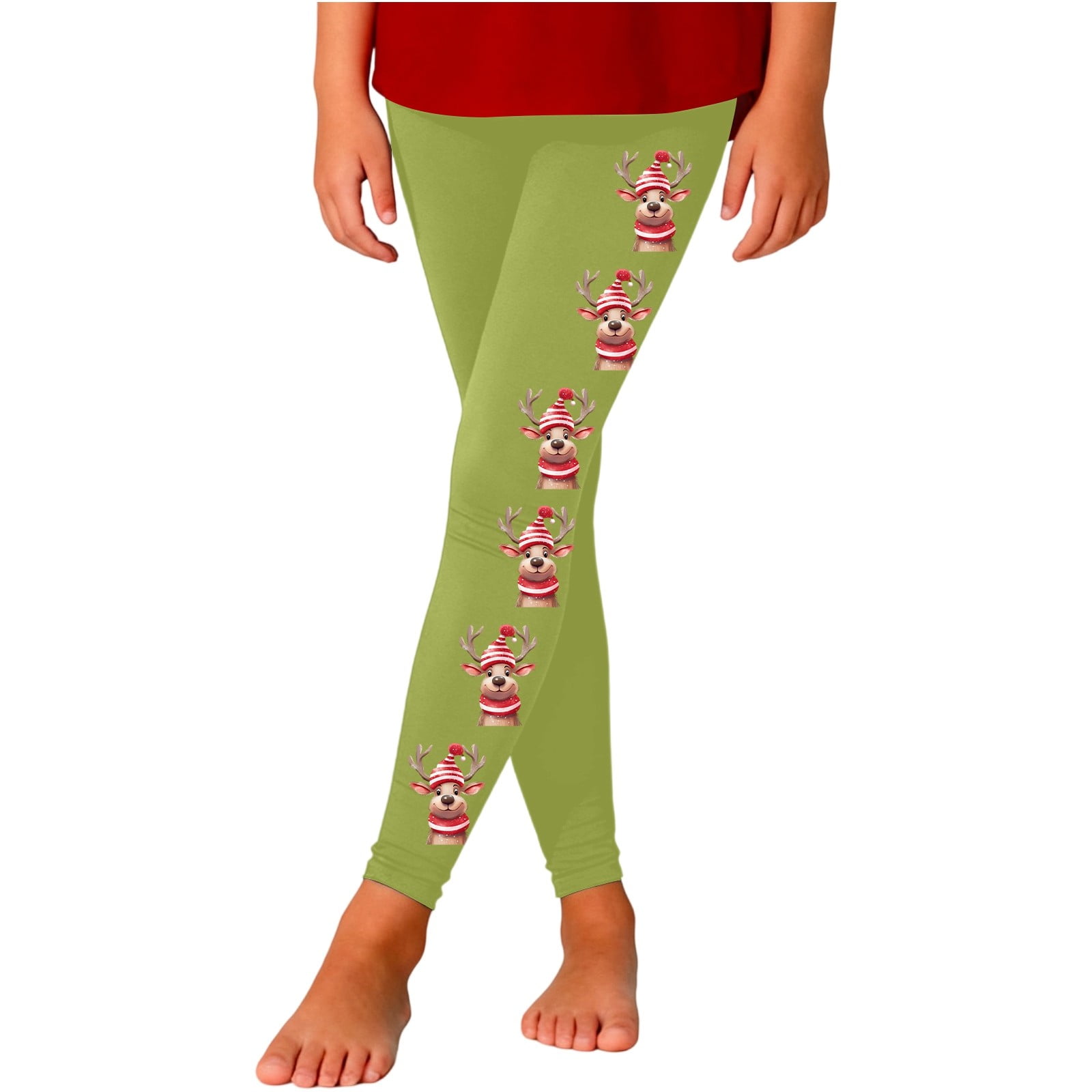 Festive Deer Pattern Black High-Waisted Jogger Pants for Women ...