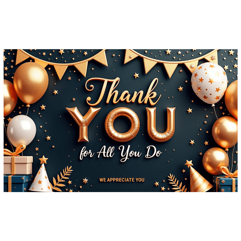 Festive Design Appreciation Banner Balloon Decoration Thank You Banner ...