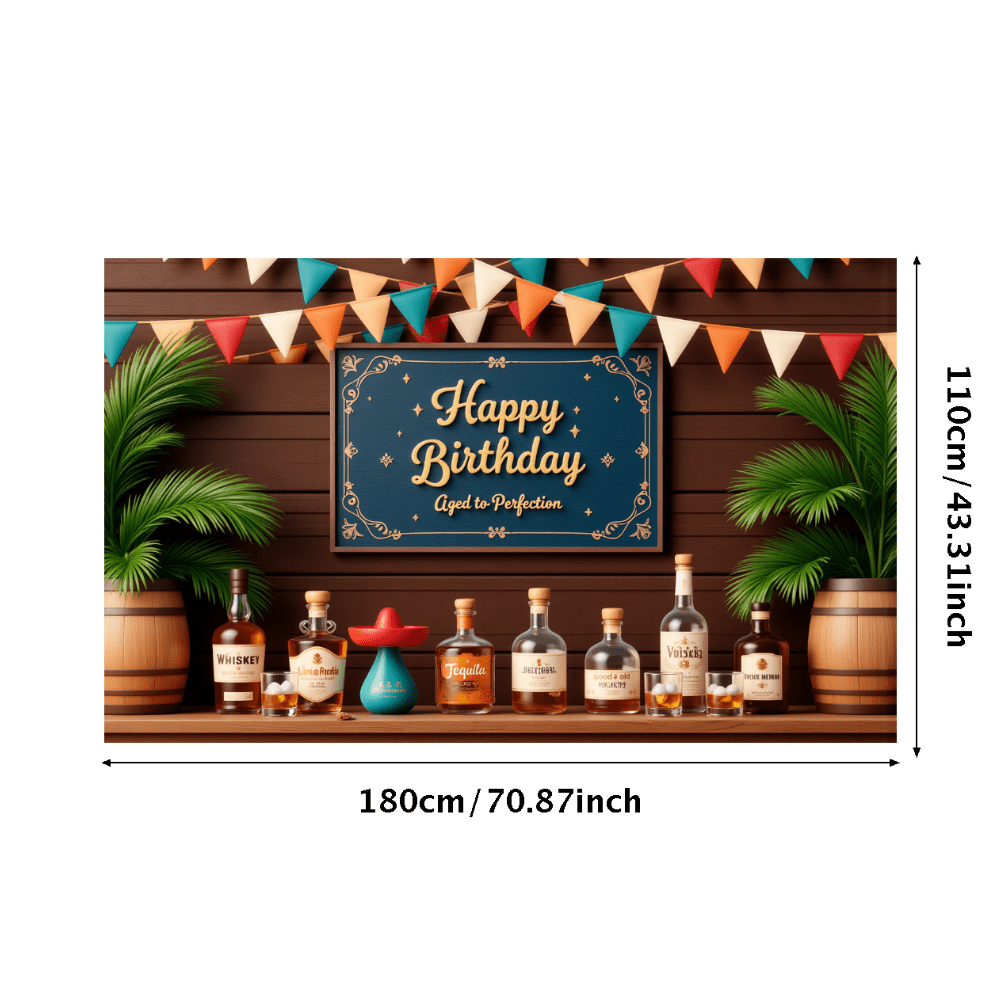 Festive Design Birthday Banner Alcohol Theme Whiskey Scotch Celebration ...